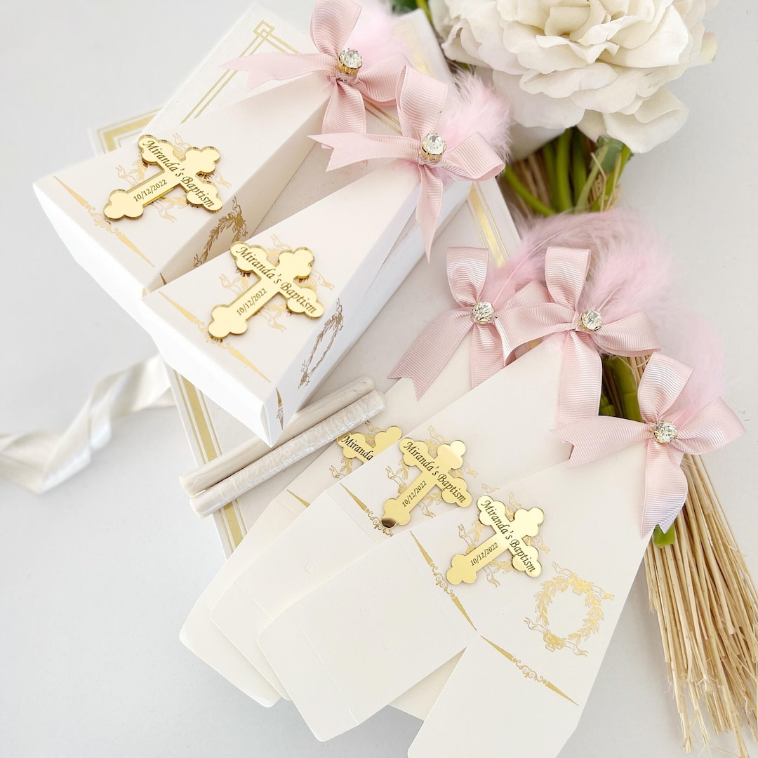 Elegant Baptism Favor Boxes, Empty Gift Box for Baptism, Personalized ...