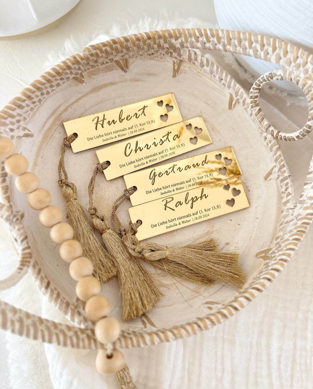 Custom Gold Wedding Name Tags, Table Place Name, Wedding Table Mirror ...