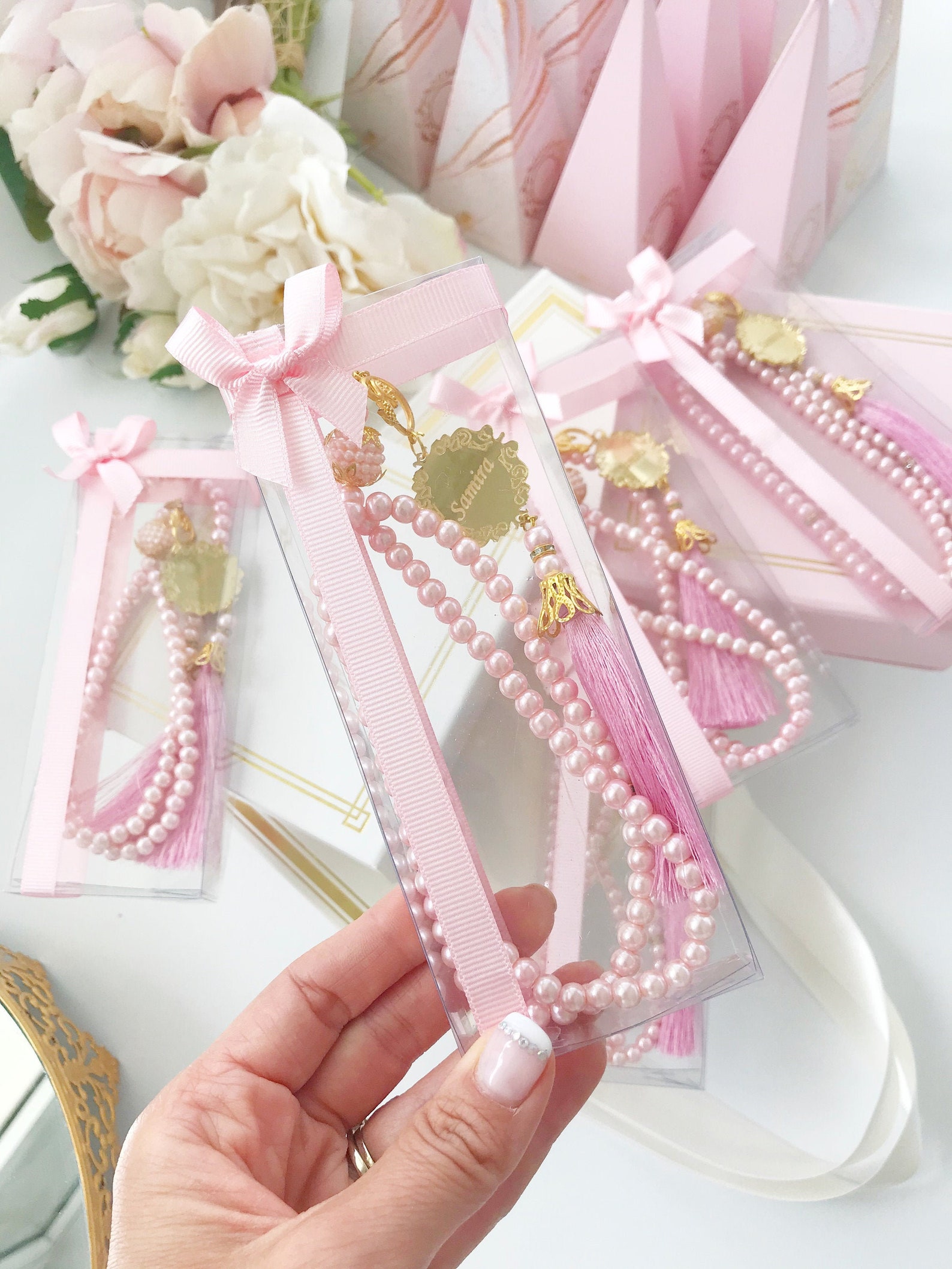 Personalized Islamic Pearl Tasbeeh Favor Islamic Gift Prayer - Etsy