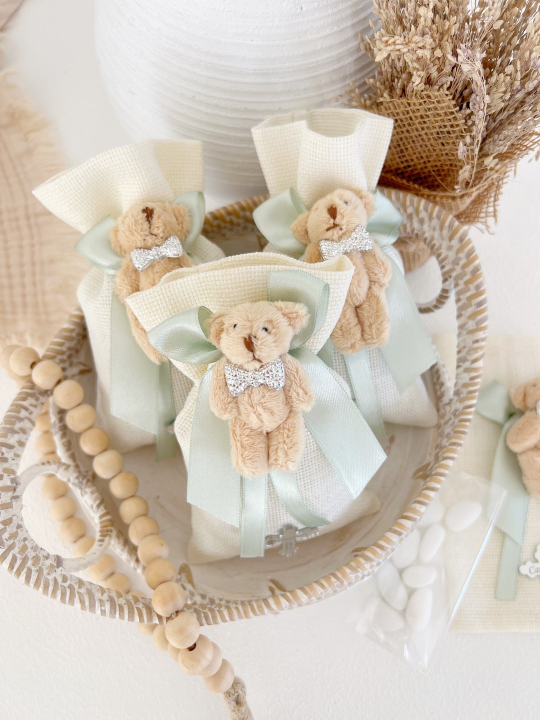 Saga Green Teddy Bear Scented Sachet: Baby Shower Party Favor - Etsy