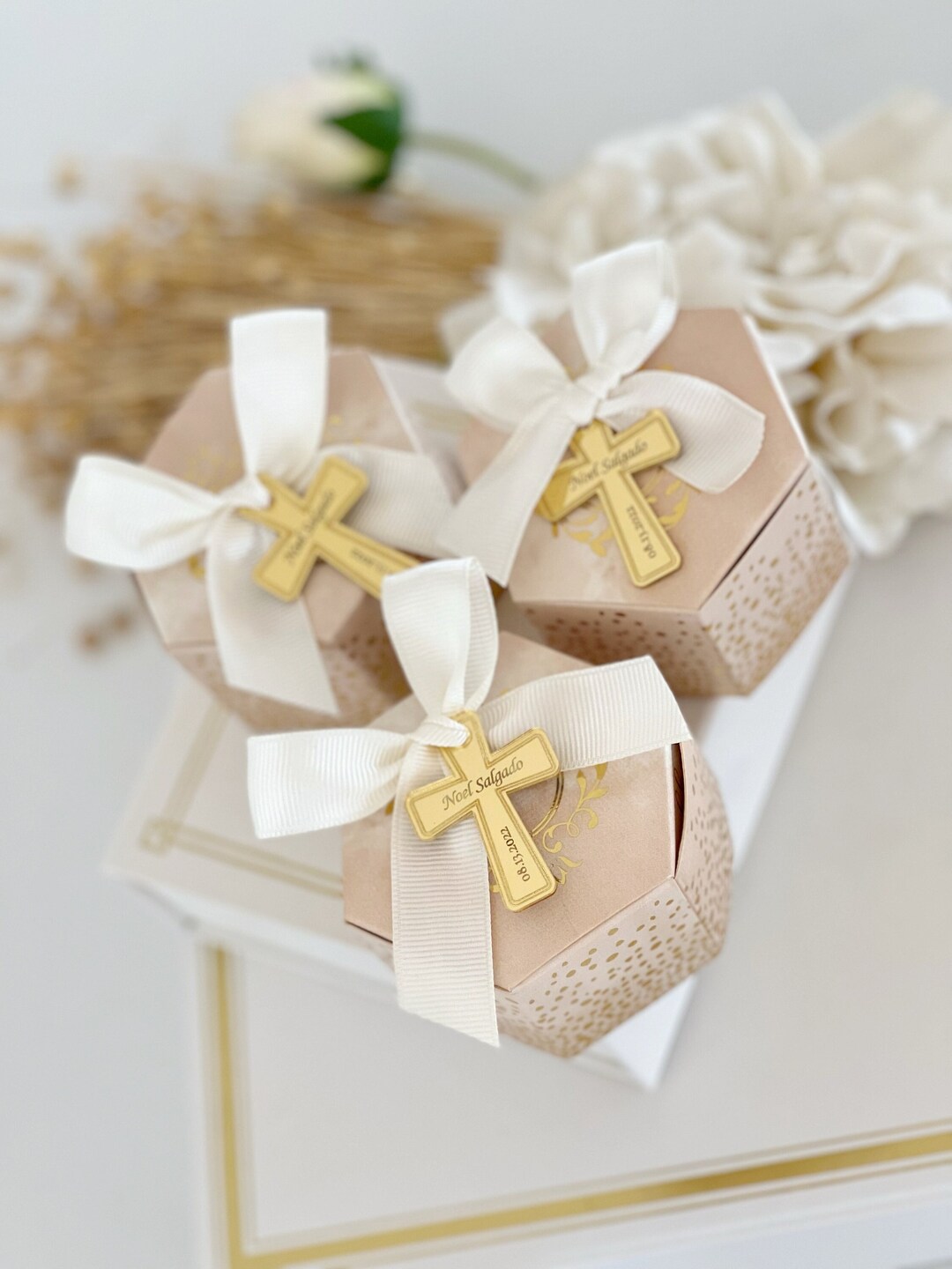 Personalized Baptism Favor Tag, Name Tag, Arcylic Baptism Tags, Gold ...