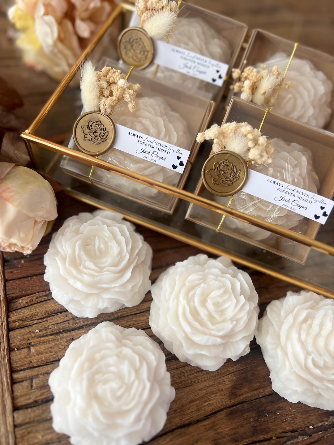 Personalized Memorial Candle Favors: Jasmine Scented Celebration of ...