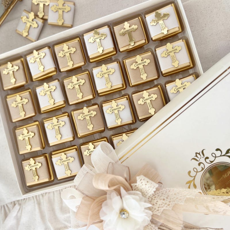 Chocolate Baptism Favors for Boys - Etsy