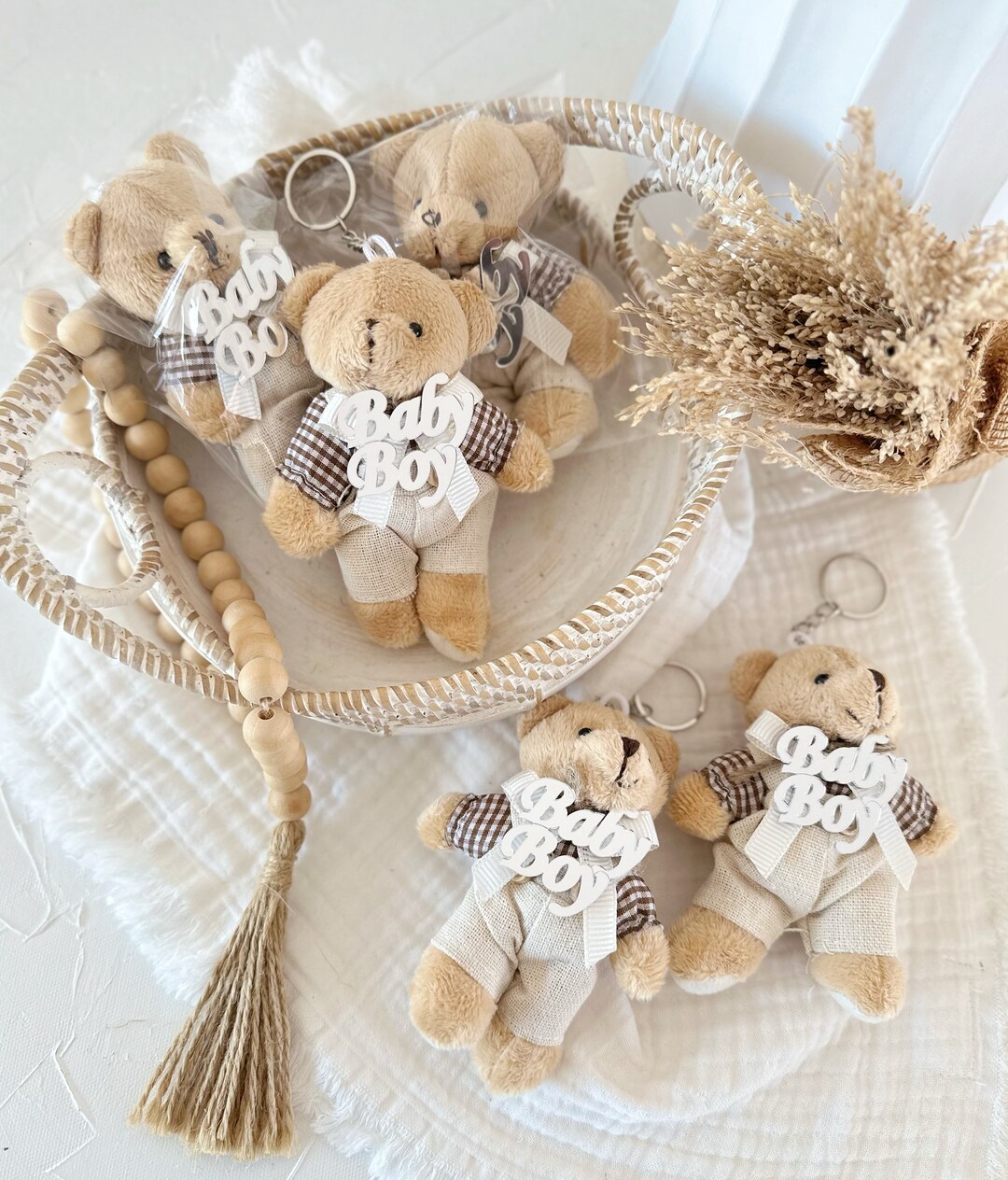 Teddy Bear Party Keychain, Teddy Bear Baby Shower Gift, Personalized ...