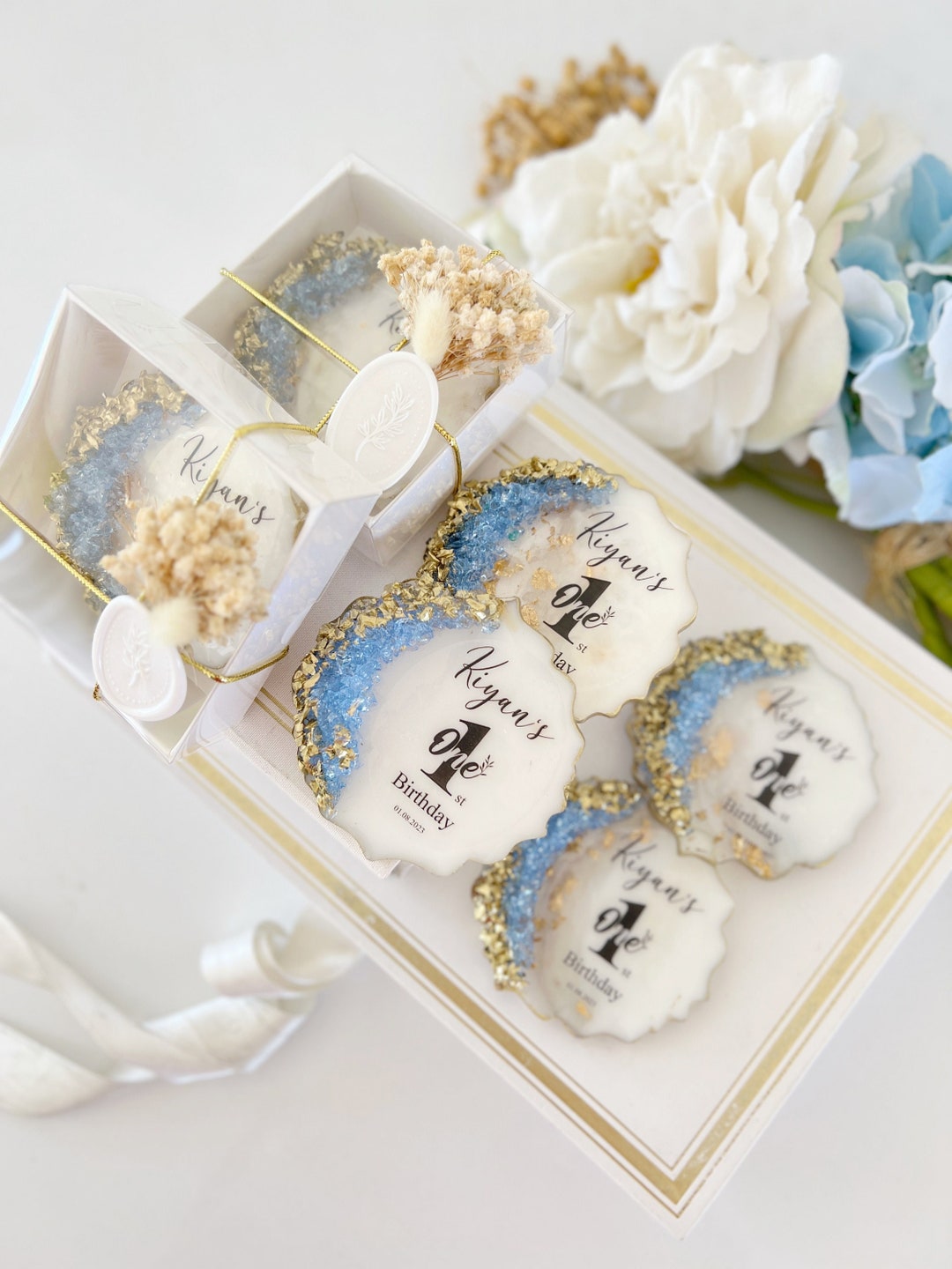 Blue First Birthday Party Favor for Girl, Unique 1st Favors, First Age ...