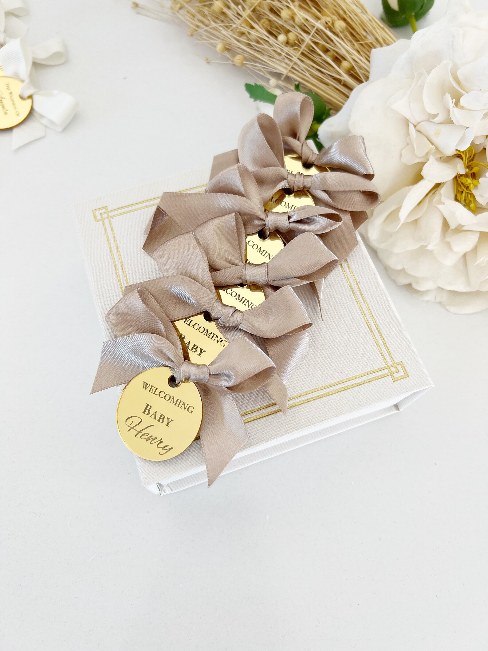 Personalized Rose Gold Acrylic Name Tag Save the Date Tags - Etsy