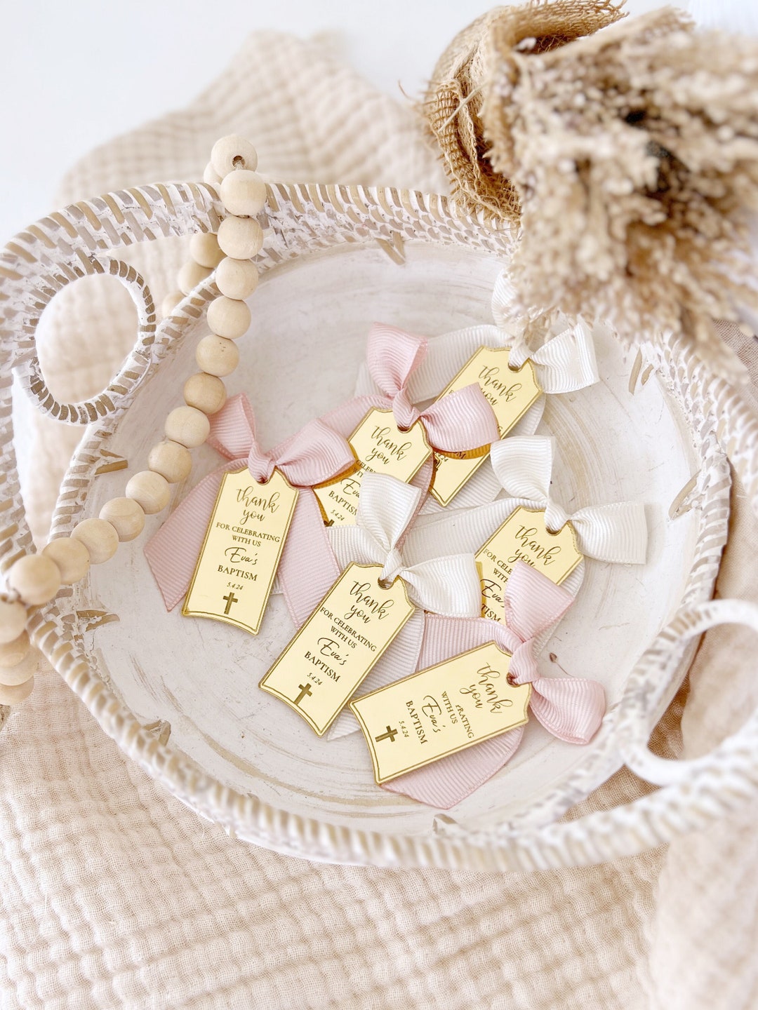Custom Gold Baptism Favor Tag for Boy and Girl , Christening Gift Tag ...