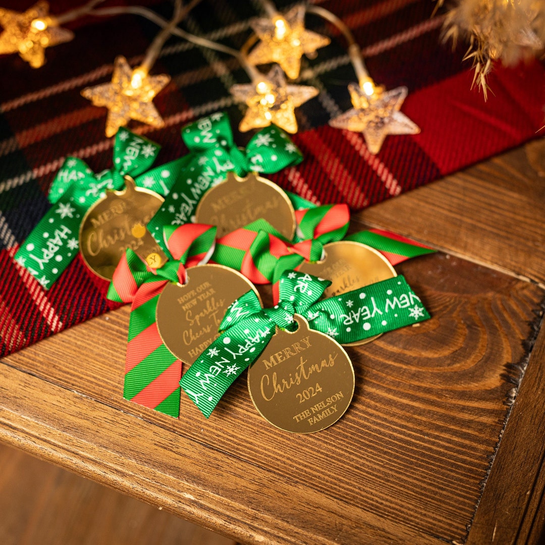 Personalized Christmas Tag, Merry Christmas Gift Bag, Holiday Party ...