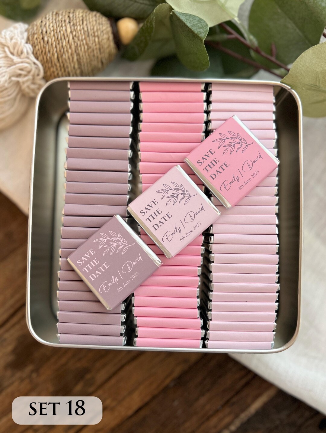 Save the Date Chocolate Favors, Wedding Chocolate Gift, Bridal Shower ...