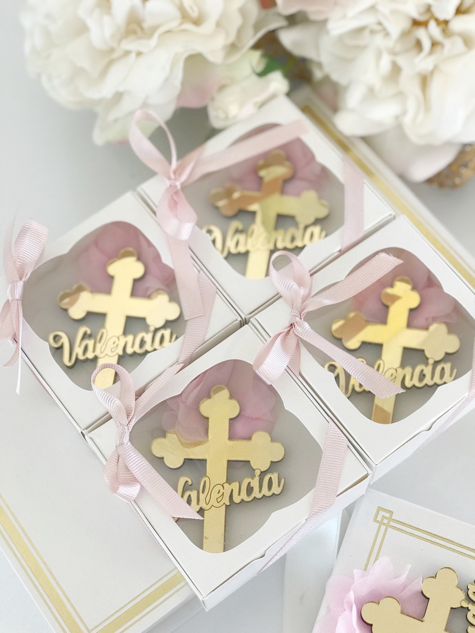 Gold Baptism Favors for Girl Baptism Cross Magnet Favor - Etsy