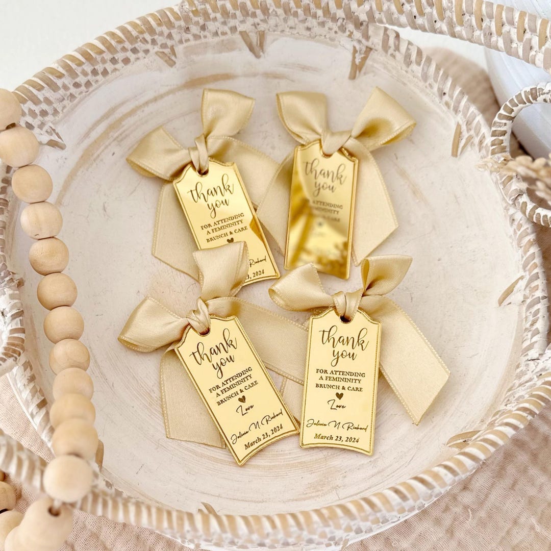 Gold Custom Thank You Favor Tag, Wedding Tag, Save the Date Tag ...
