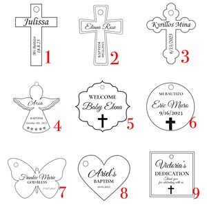 Personalized Baptism Favor Tag: Silver Mirror Acrylic Angel, Custom ...