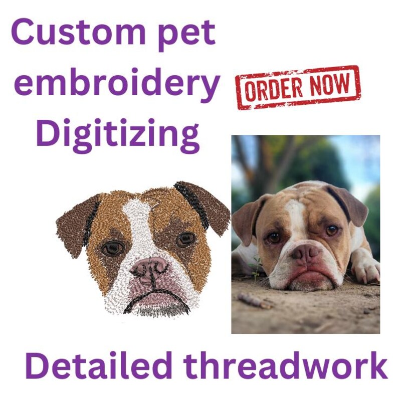 Pet Embroidery Designs, Embroidery Pattern, Dog Logo, Custom Digitizing ...