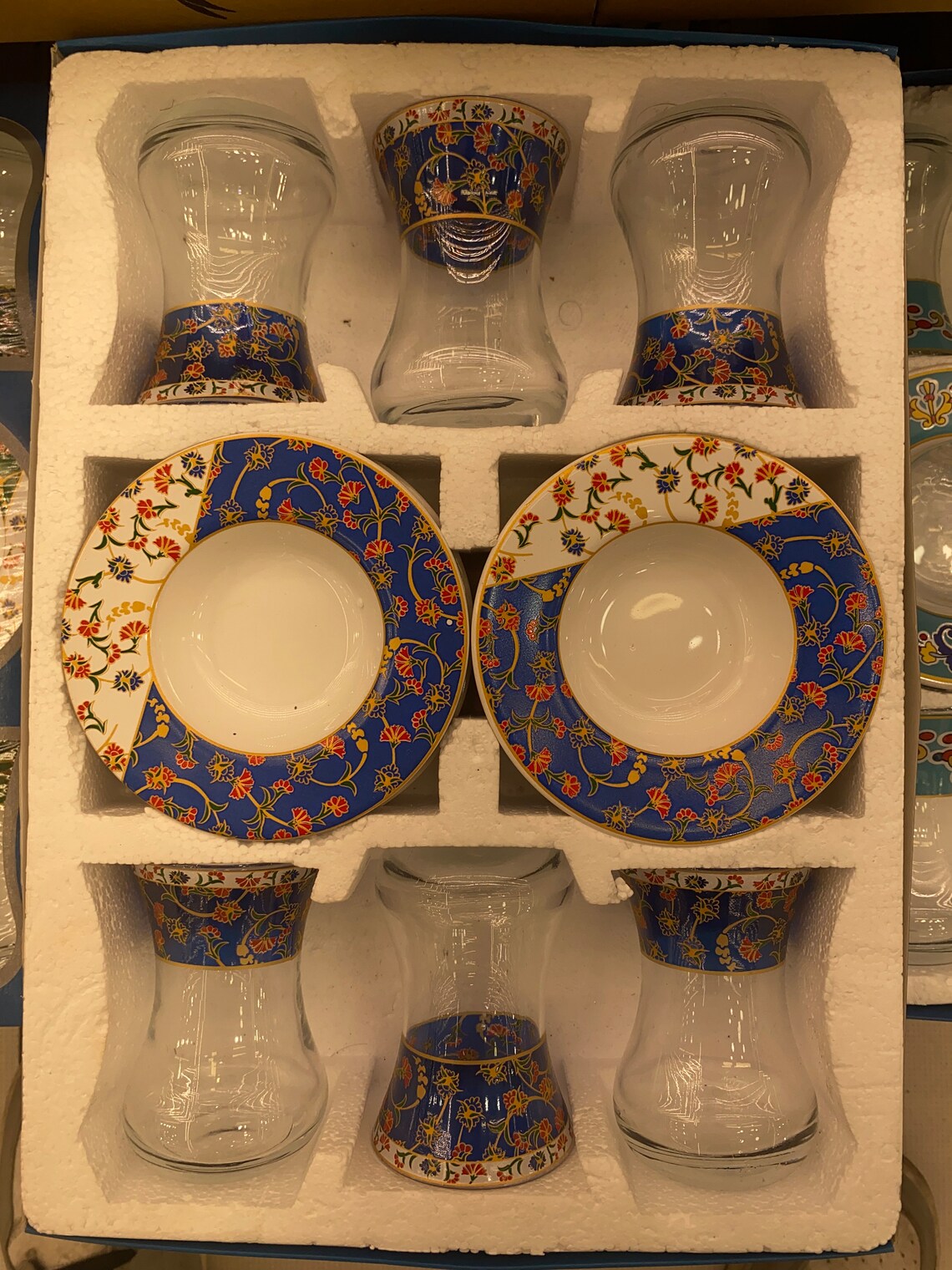 Blue Turkish Tea Set Turkish Tea Glass Turkish Tea Set - Etsy