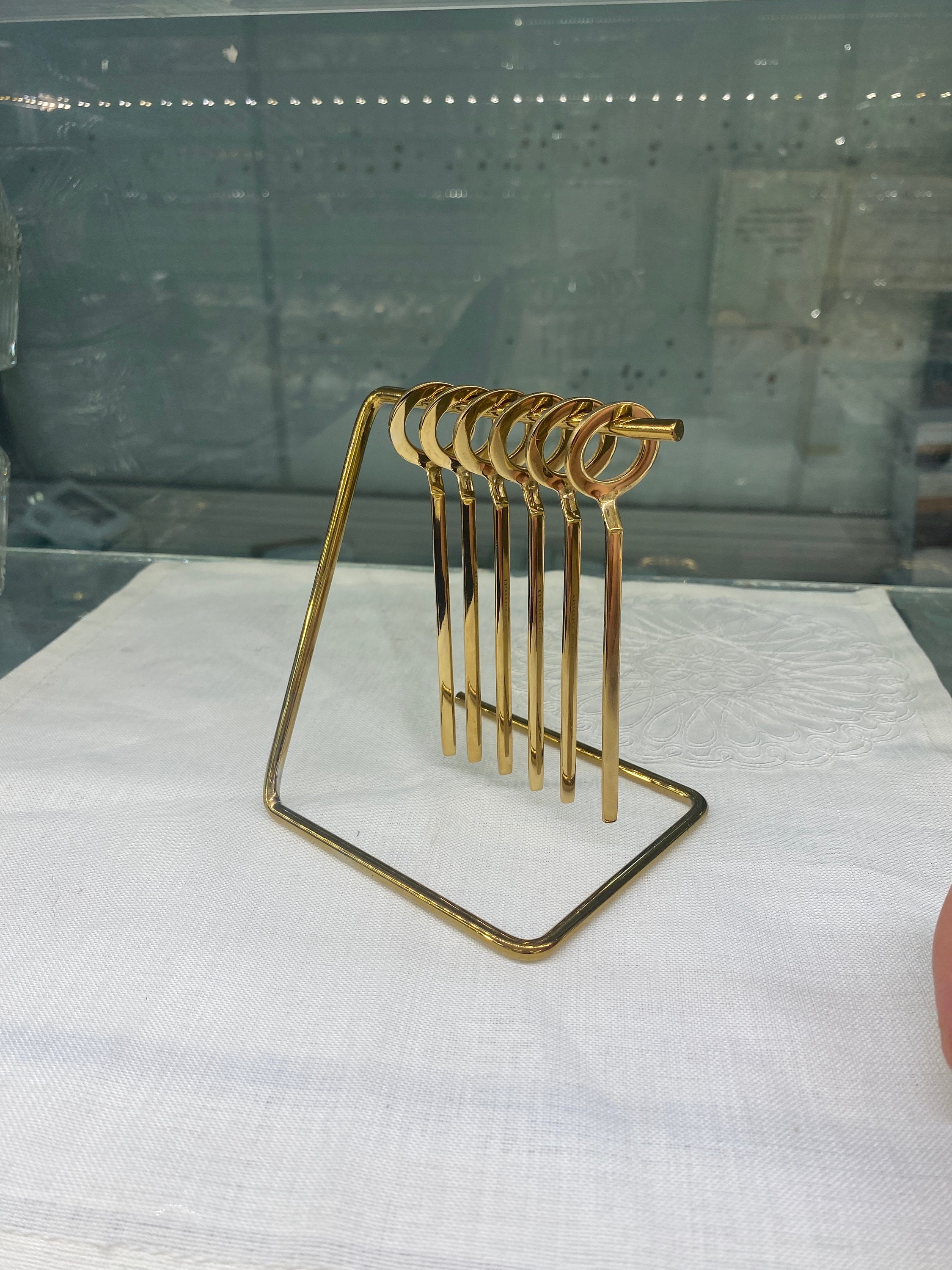 Gold Titanium Teaspoon and Stand,shiny Gold Coffee Spoons, Tea Stirring ...