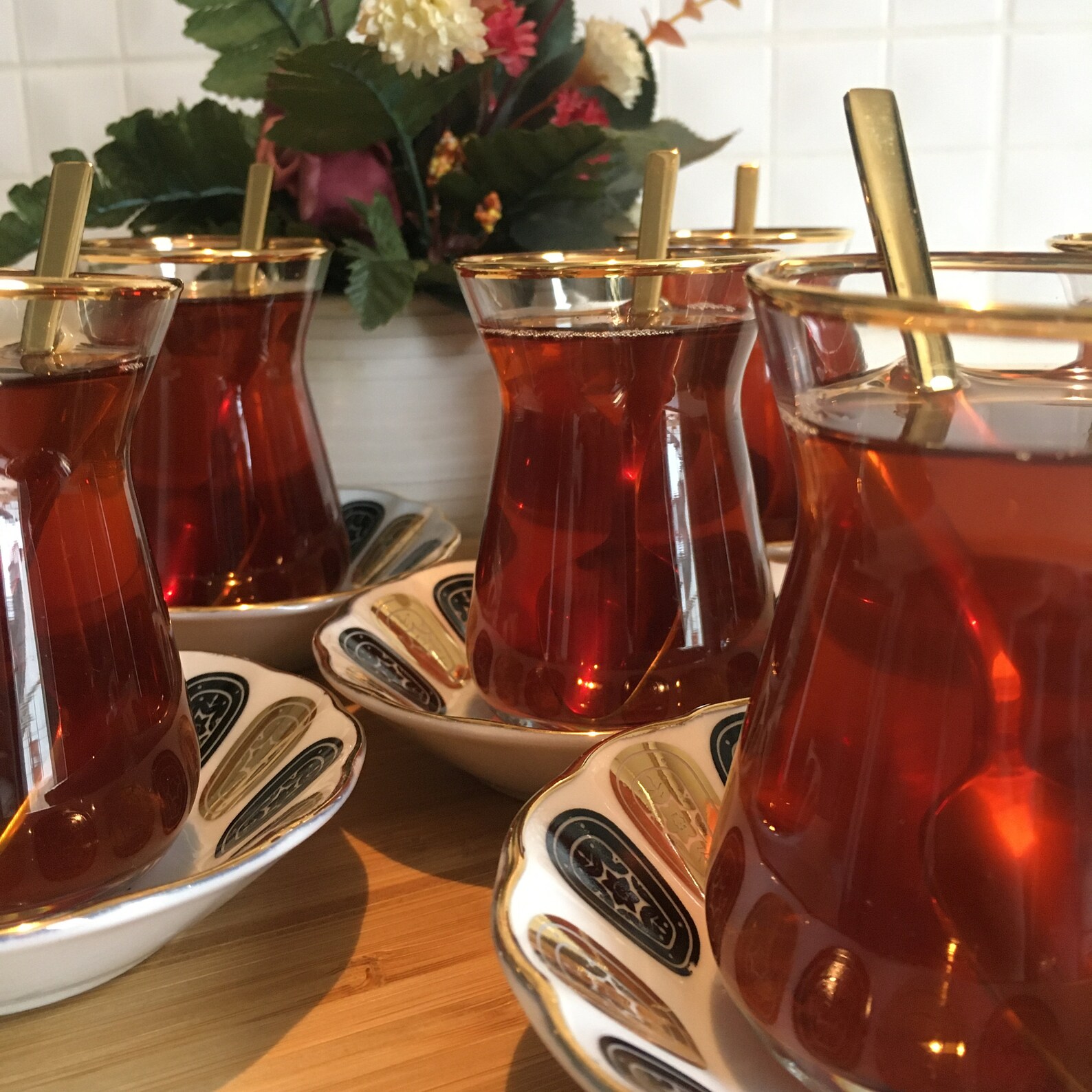 Turkish Tea Cup and Saucer, Tea Cup Set, Turkish Tea Glass, Tea Glass ...