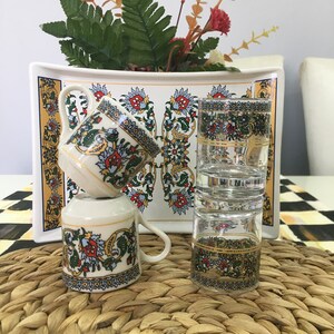 Ceramic Turkish Coffee Cups Set, Coffee Cup With Water Glass, Gift for ...