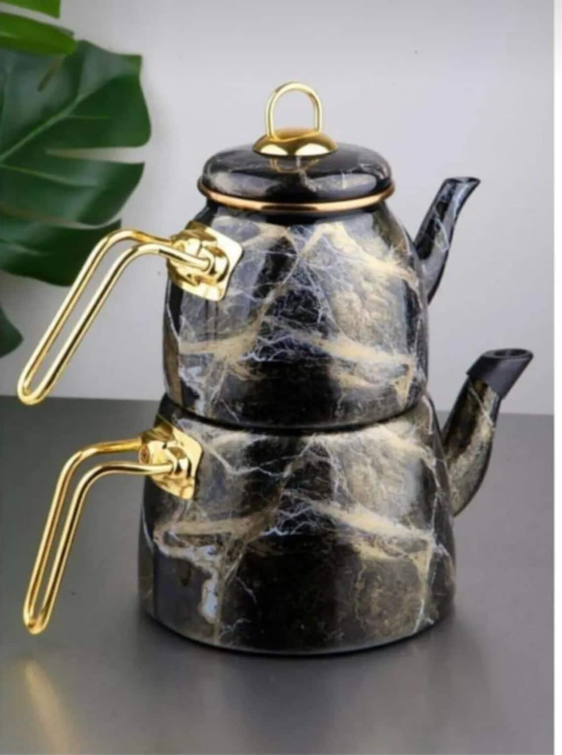 Enamel Teapot Set, Turkish Tea Pot Set, Turkish Samovar Tea Maker, Tea ...