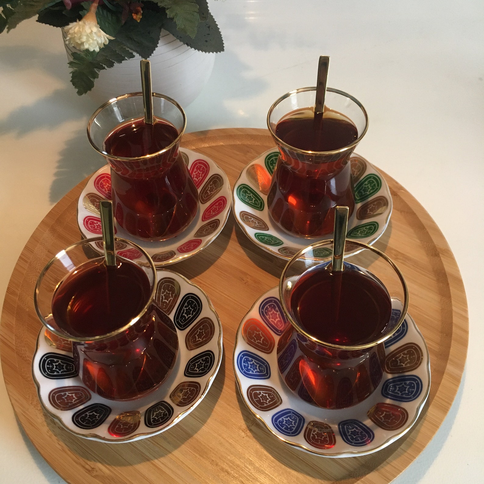 Turkish Tea Cup and Saucer, Tea Cup Set, Turkish Tea Glass, Tea Glass ...