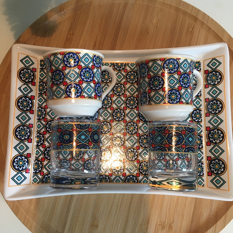 Turkish Coffee Serving Set Arabic Coffee Set Porcelain - Etsy