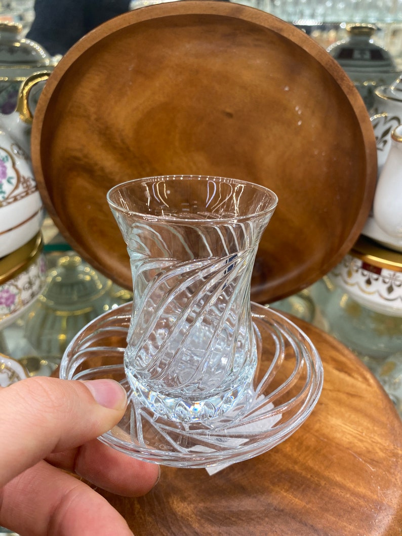Crystal Turkish Tea Cup and Saucer, Turkish Tea Set Glass, Crystal Tea ...