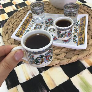 Ceramic Turkish Coffee Cups Set, Coffee Cup With Water Glass, Gift for ...