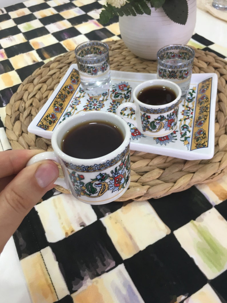 Ceramic Turkish Coffee Cups Set Coffee Cup With Water Glass - Etsy
