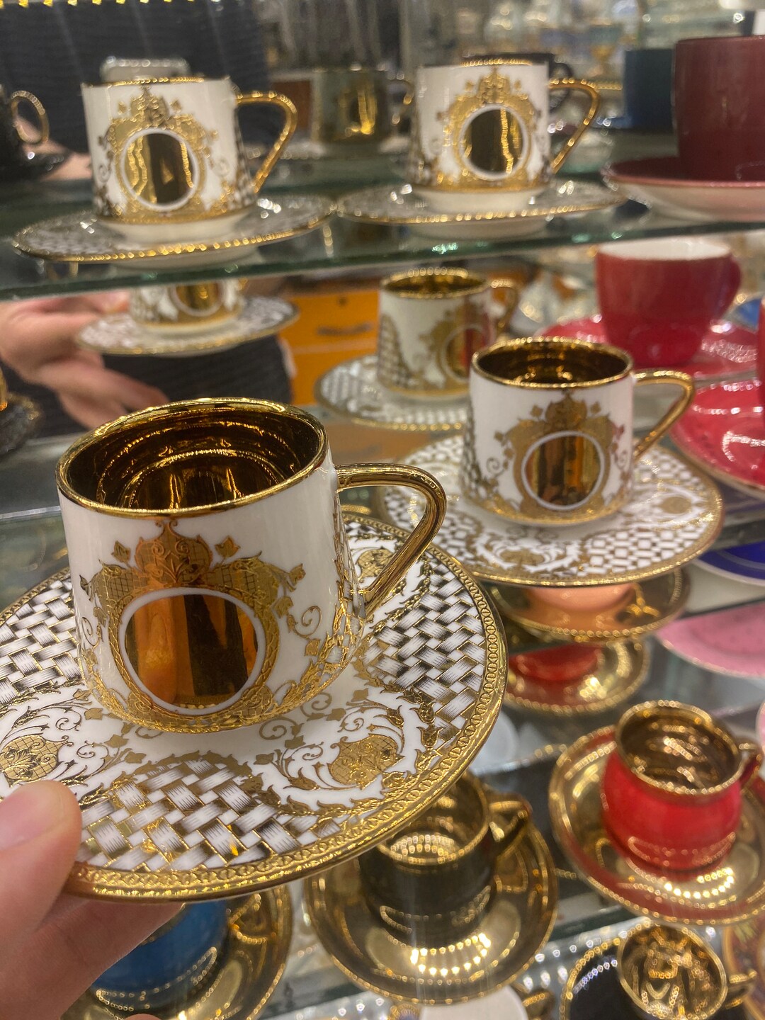 Golden Turkish Coffee Set Handmade Coffee Set - Etsy