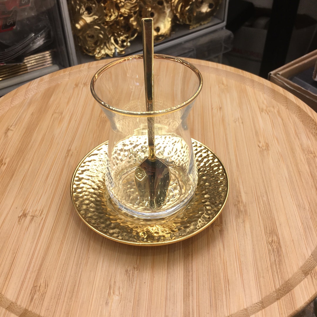 Turkish Tea Set Gold, Glass Turkish Tea Cups Set, Tea Glass, Gold Tea ...