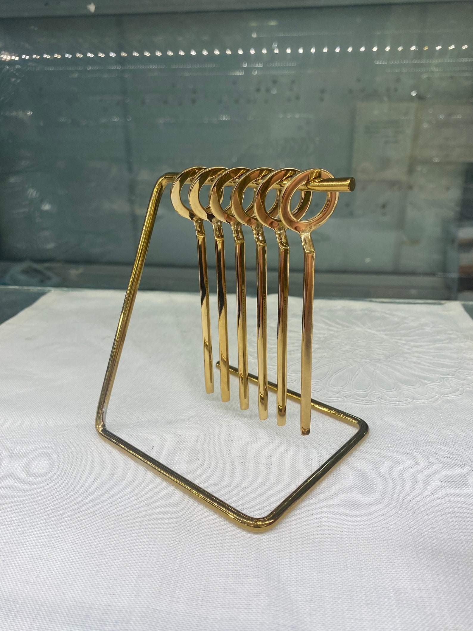 Gold Titanium Teaspoon and Stand,shiny Gold Coffee Spoons, Tea Stirring ...