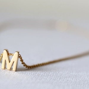 14k Real Gold Initial Necklace, 14k Gold Personalized Letter Necklace ...