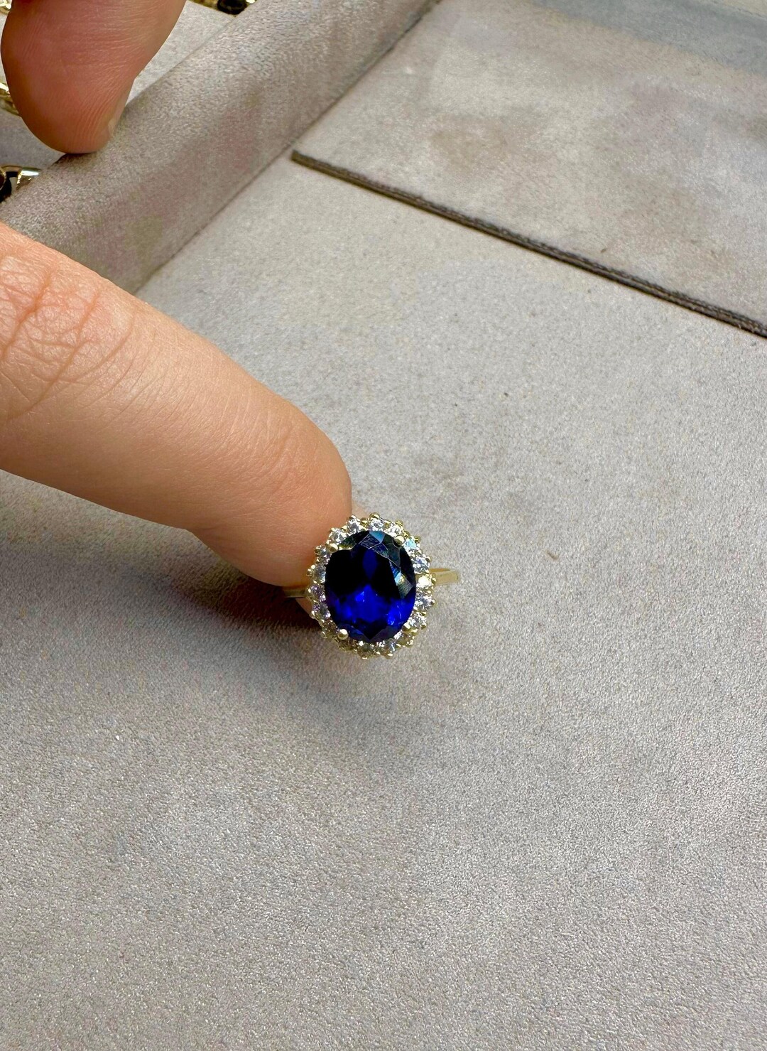 14K Solid Gold Sapphire Ring, 14K Handmade Ring, 18K Vintage Ring ...