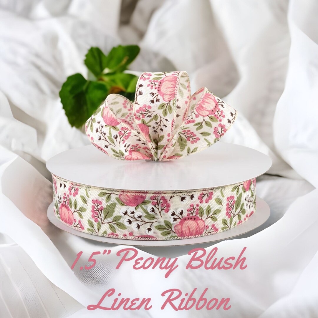 1.5" Peony Wired Ribbon for DIY Front Door Wreath/ DIY Bow Making ...