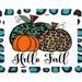 Hello Fall, Turquoise/orange/leopard/ Pumpkin Wreath Sign, Turquoise ...