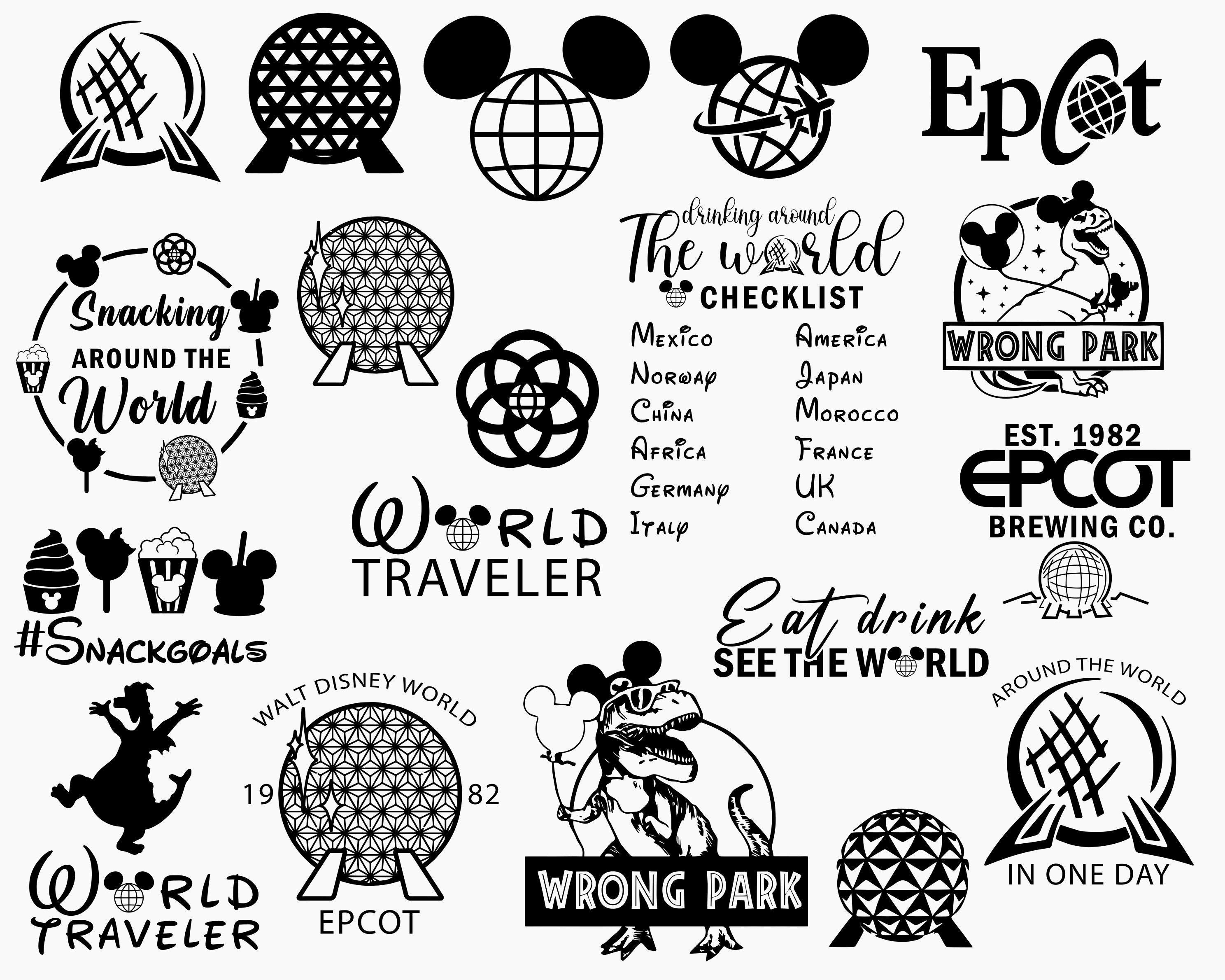Epcot Svg Bundle Epcot Png Bundle Epcot Drink Around the - Etsy UK