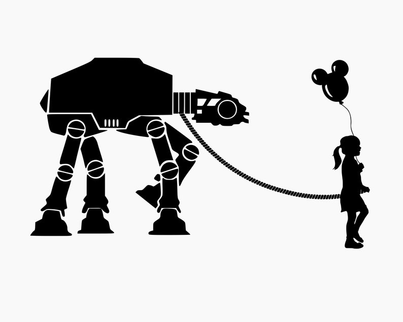 Girl Walking Atat SVG Star Wars SVG Star Wars Png Hollywood - Etsy Canada