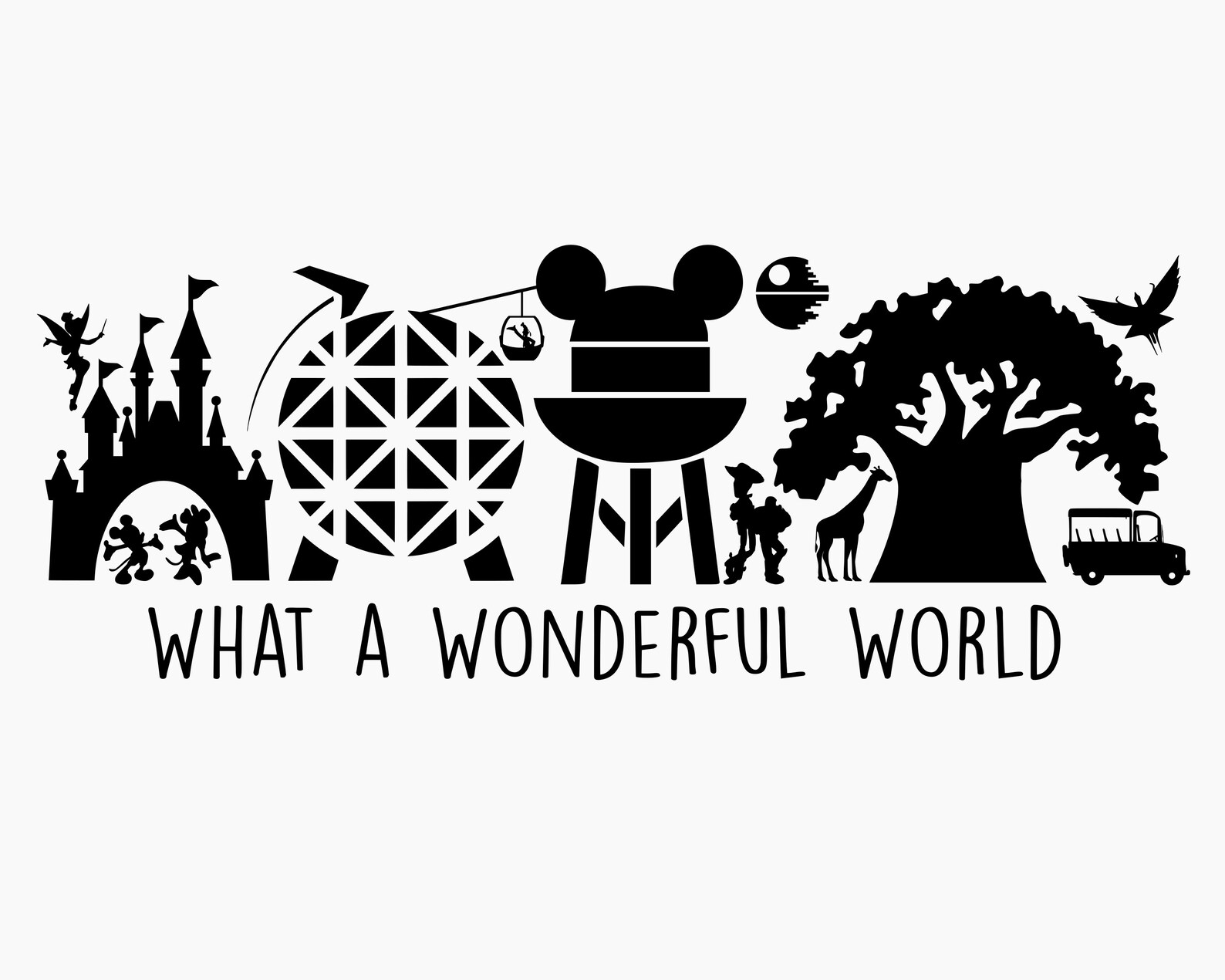 What a Wonderful World Svg, Theme Park Vacation, Svg, Png, Dxf, Eps ...