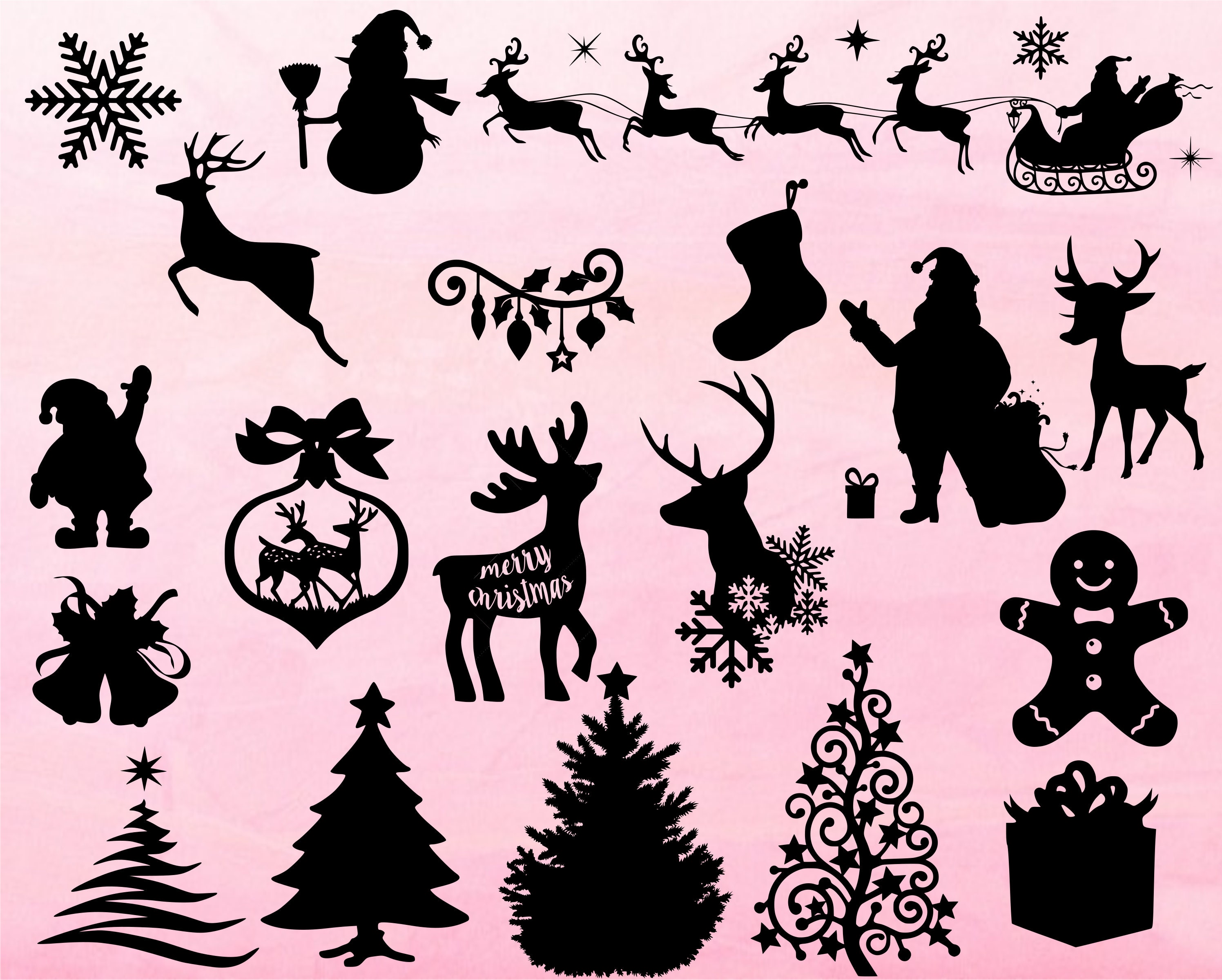 Christmas SVG Bundle Christmas Svg Files Holiday Cut Files - Etsy
