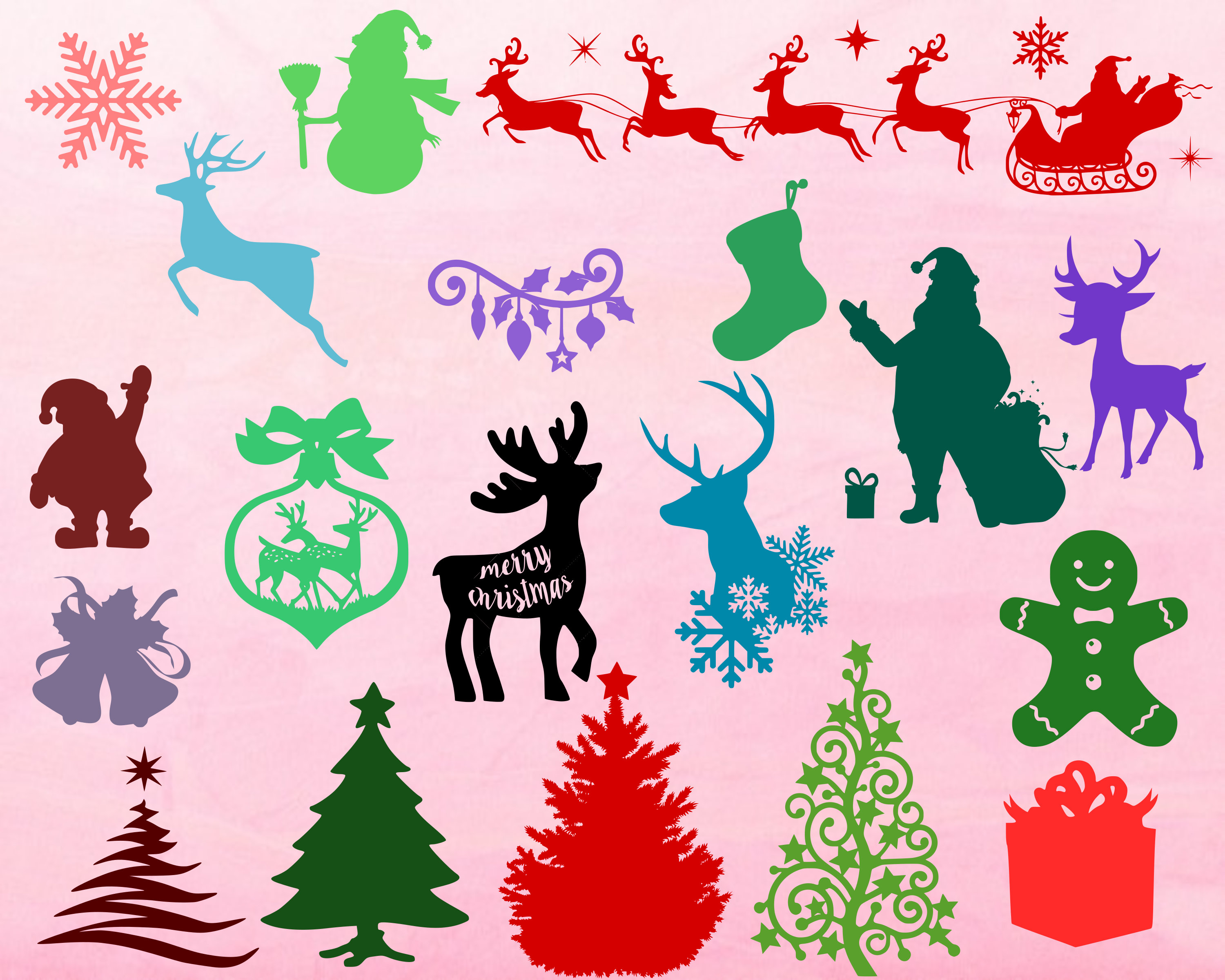 Christmas SVG Bundle Christmas Svg Files Holiday Cut Files - Etsy