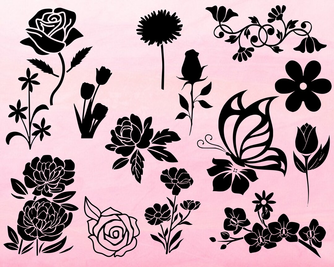 Flower SVG Bundle, Flower Svg Files, Flowers Cut Files for Cricket ...