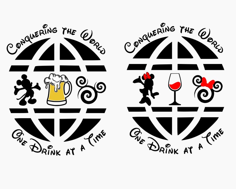 Epcot Drink Around the World Svg Conquering the World One - Etsy