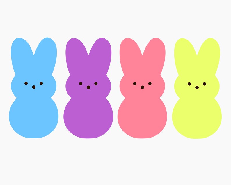 Easter Marshmallow Bunnies Svg and PNG Svg Dxf Eps and - Etsy