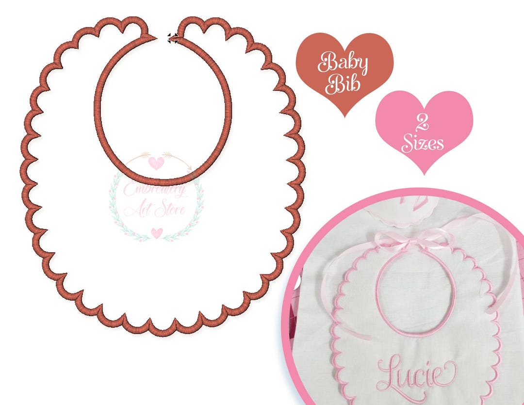 Baby Bib in the Hoop Embroidery Design, Applique Baby Bib Pattern ...