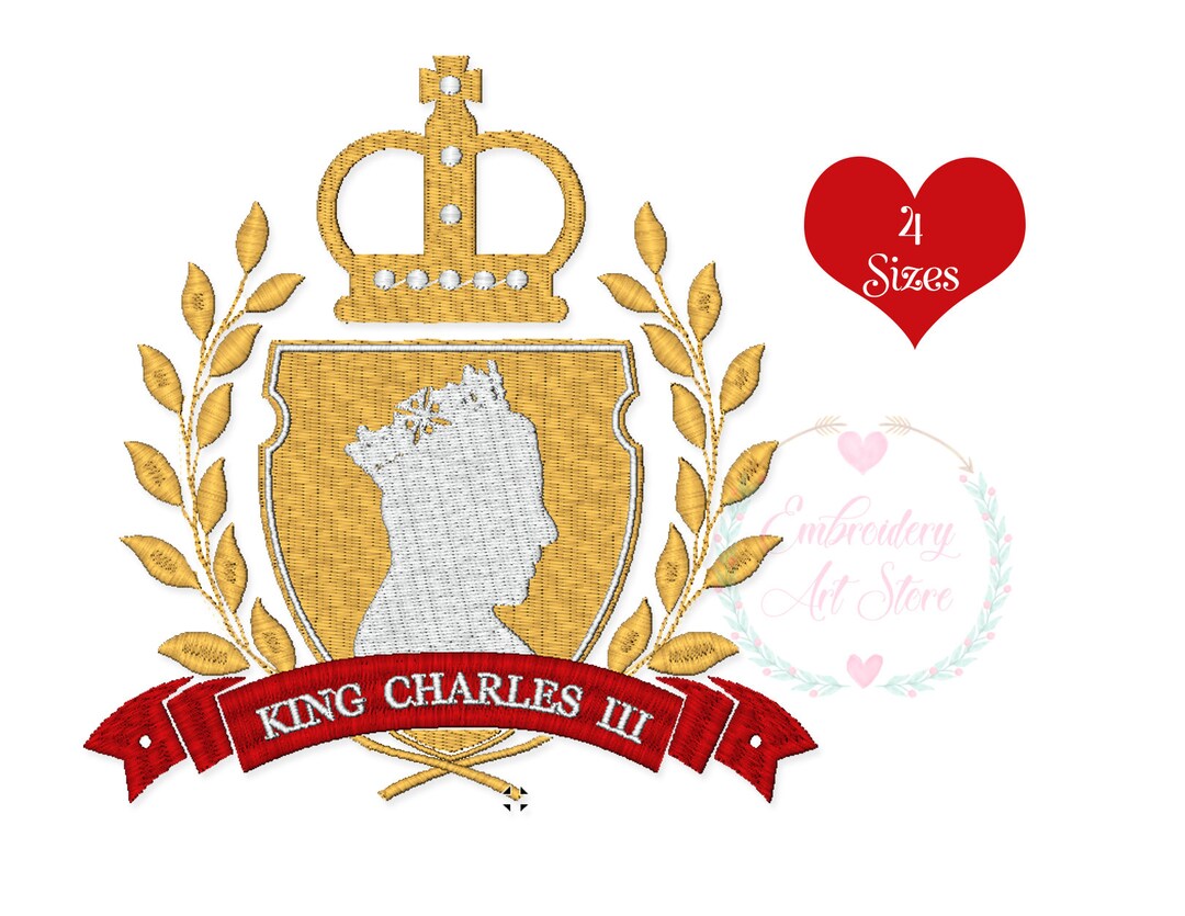 The King Charles III 2022 Royal Embroidery Machine Design, Silhouette ...