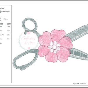 Flower Scissors Machine Embroidery Design, Scissors Pes, 3 Sizes ...