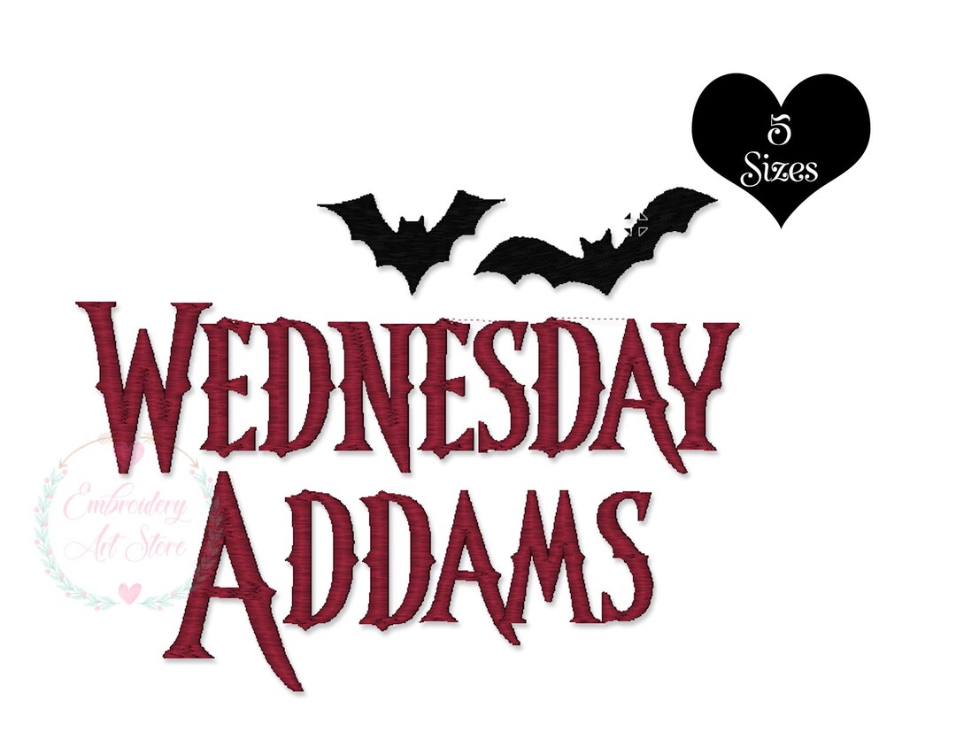 Wednesday Addams Machine Embroidery Design, Addams Family Embroidery ...