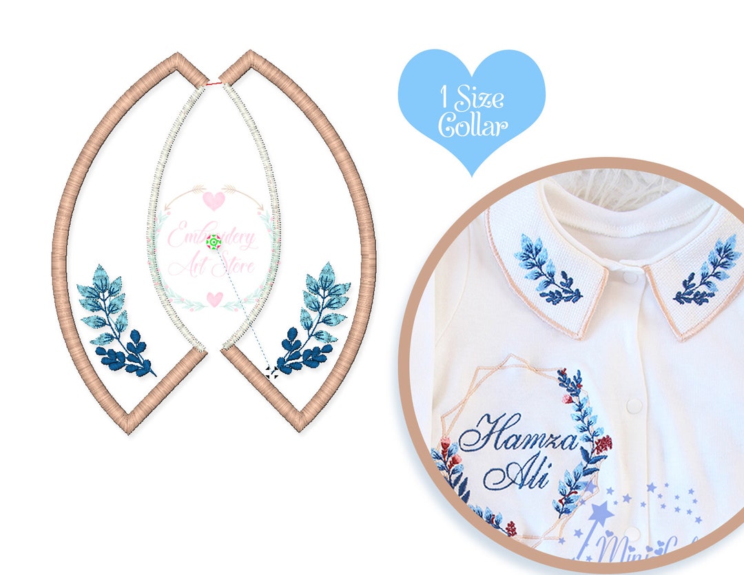 Leaf Baby Collar Machine Embroidery Design, Applique Baby Collar ...