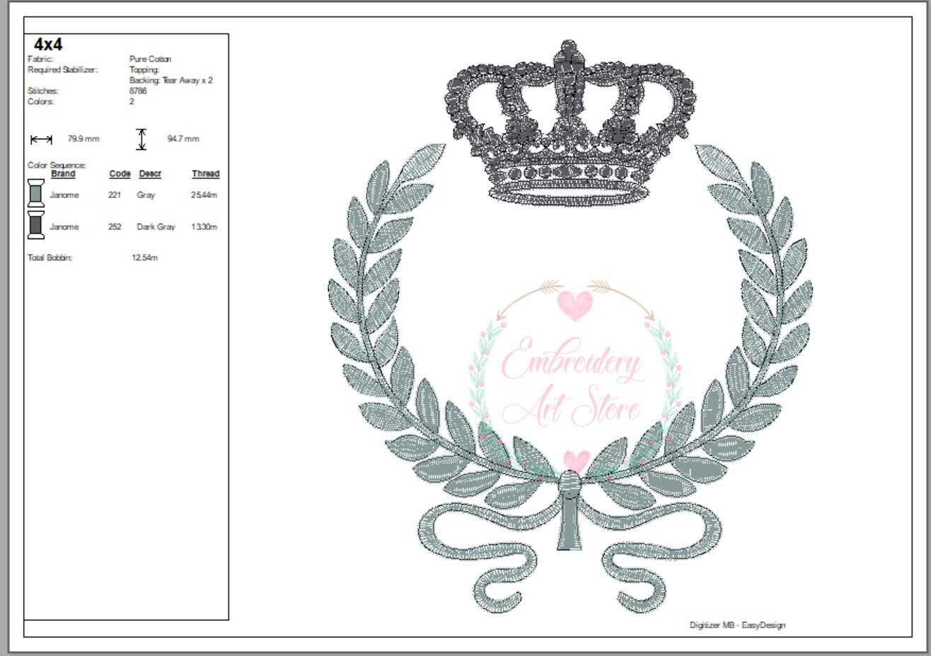 Frame With King Crown Embroidery Design Monogram Frame - Etsy UK