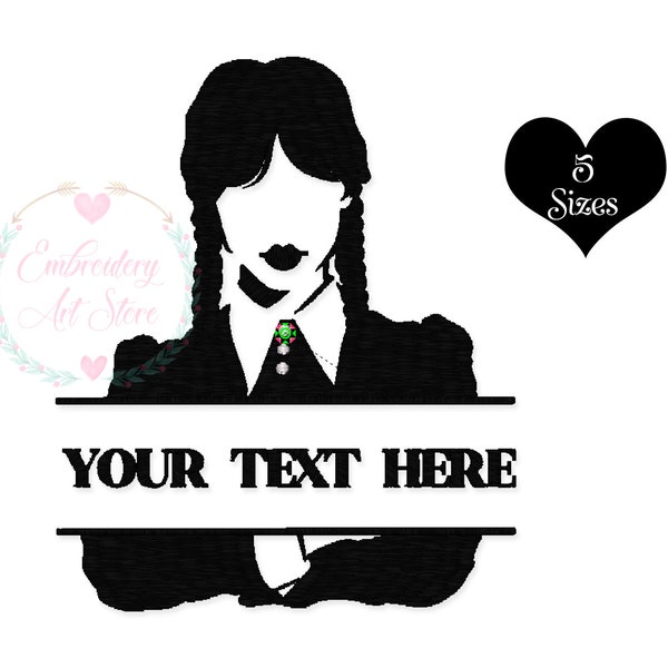 Wednesday Addams Machine Embroidery - Etsy