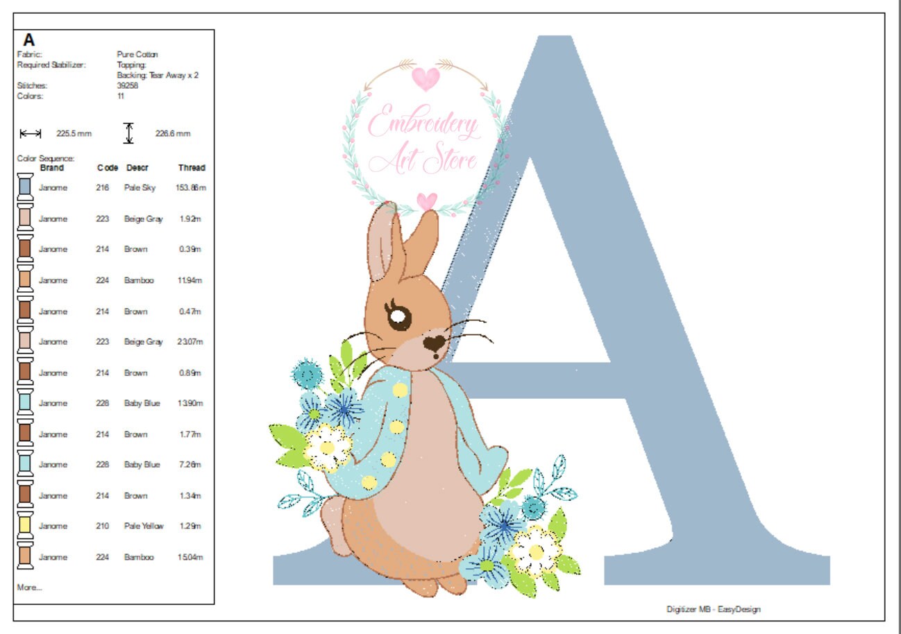 Peter Rabbit With Flowers Alphabet Machine Embroidery Designs - Etsy
